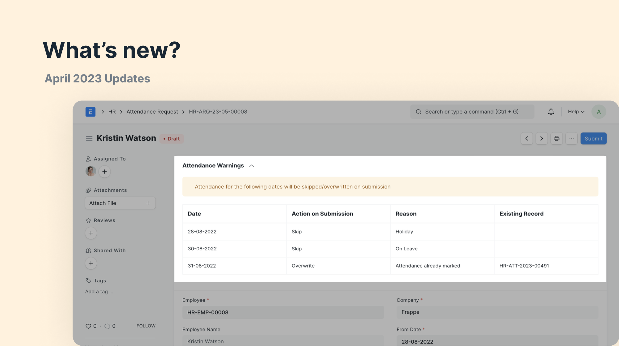 Frappe HR updates from April 2023 | Frappe Blog