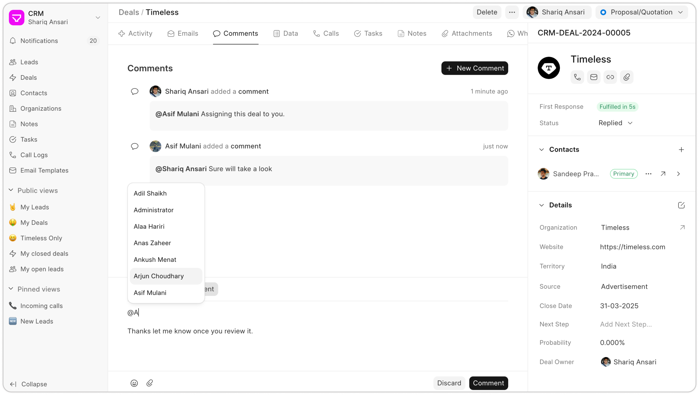 Communications - Frappe CRM