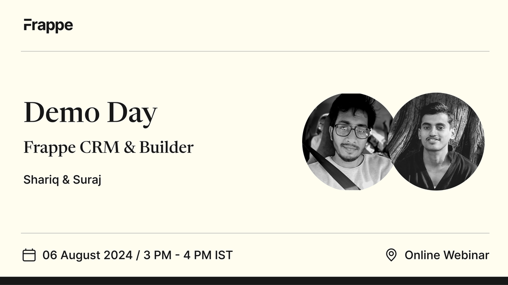 Demo Day - Frappe CRM & Builder | Frappe Events