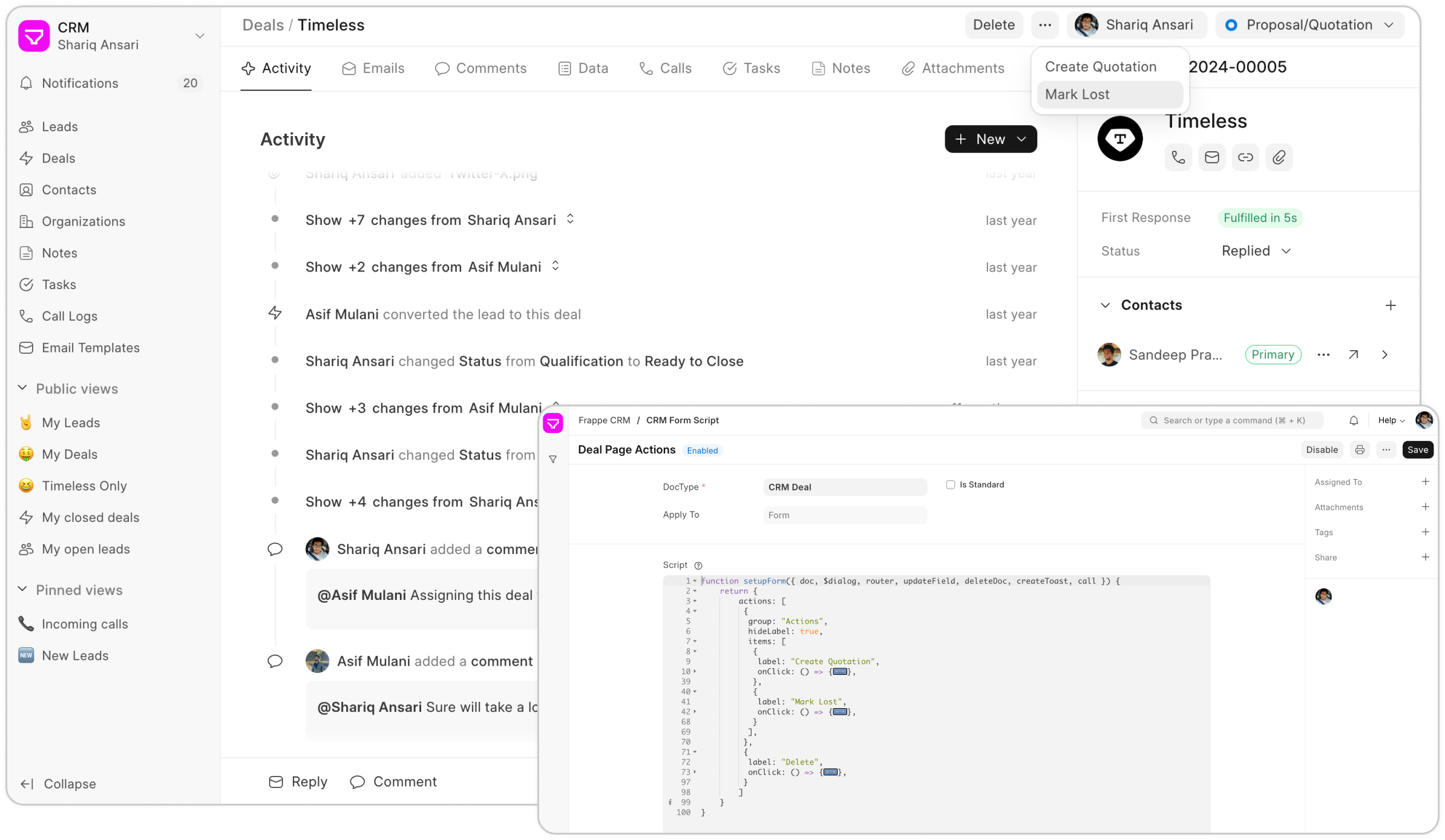 Customization & Controls - Frappe CRM