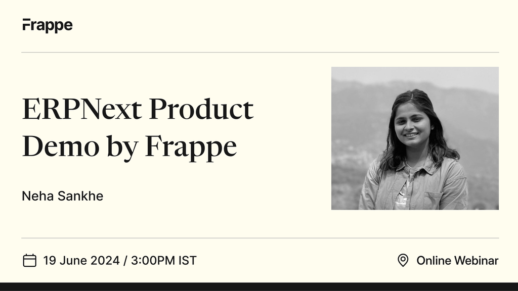 ERPNext Product Demo by Frappe | Frappe Events