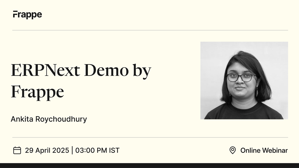 ERPNext Product Demo | Frappe Events