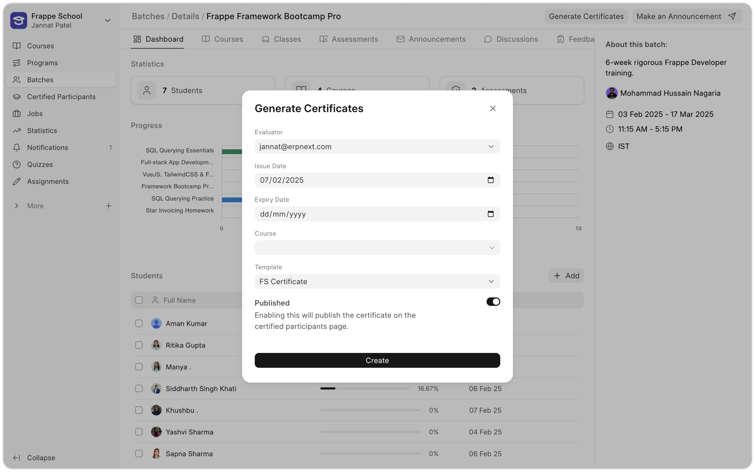 Certification - Frappe Learning