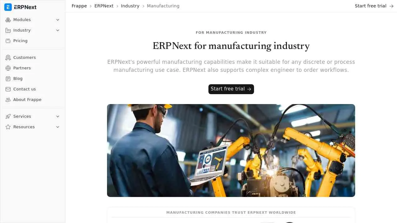 Open Source ERP Software for Manufacturing | ERPNext
