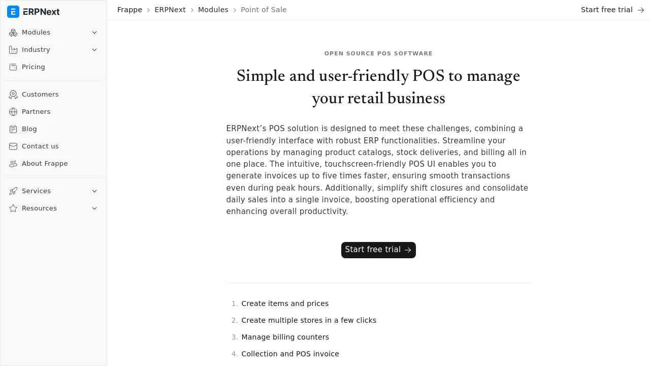 Open Source POS Software | ERPNext