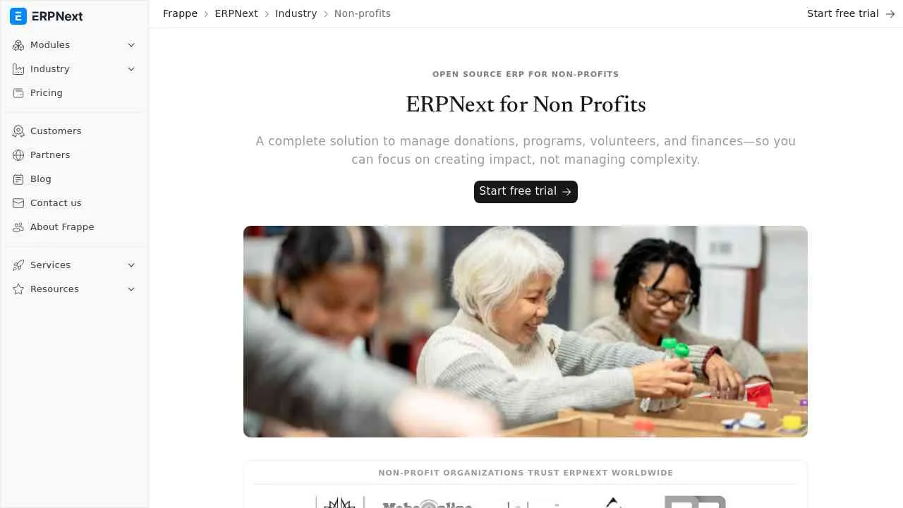 Open Source ERP Software for non profits | ERPNext
