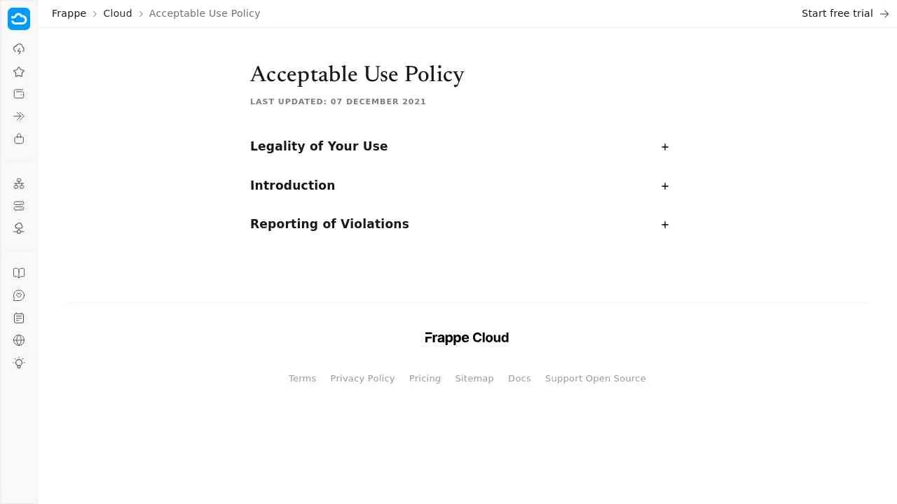 Acceptable Use Policy - Frappe Cloud