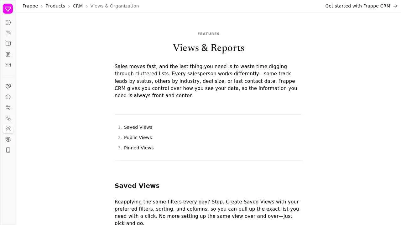 Views & Reports - Frappe CRM