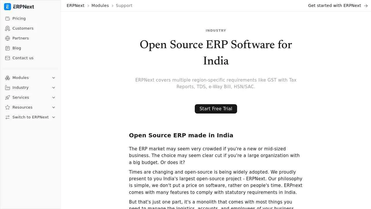 Open Source ERP Software for India