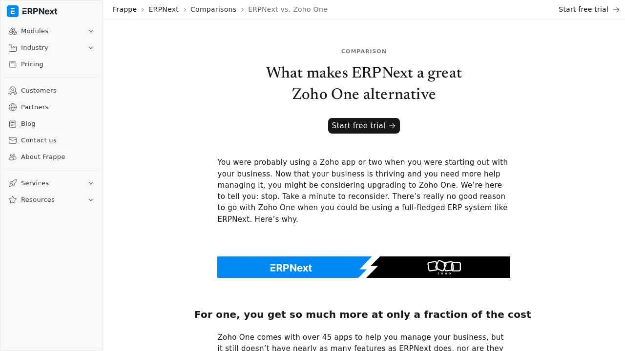 Here's why Open Source ERPNext is better than Zoho