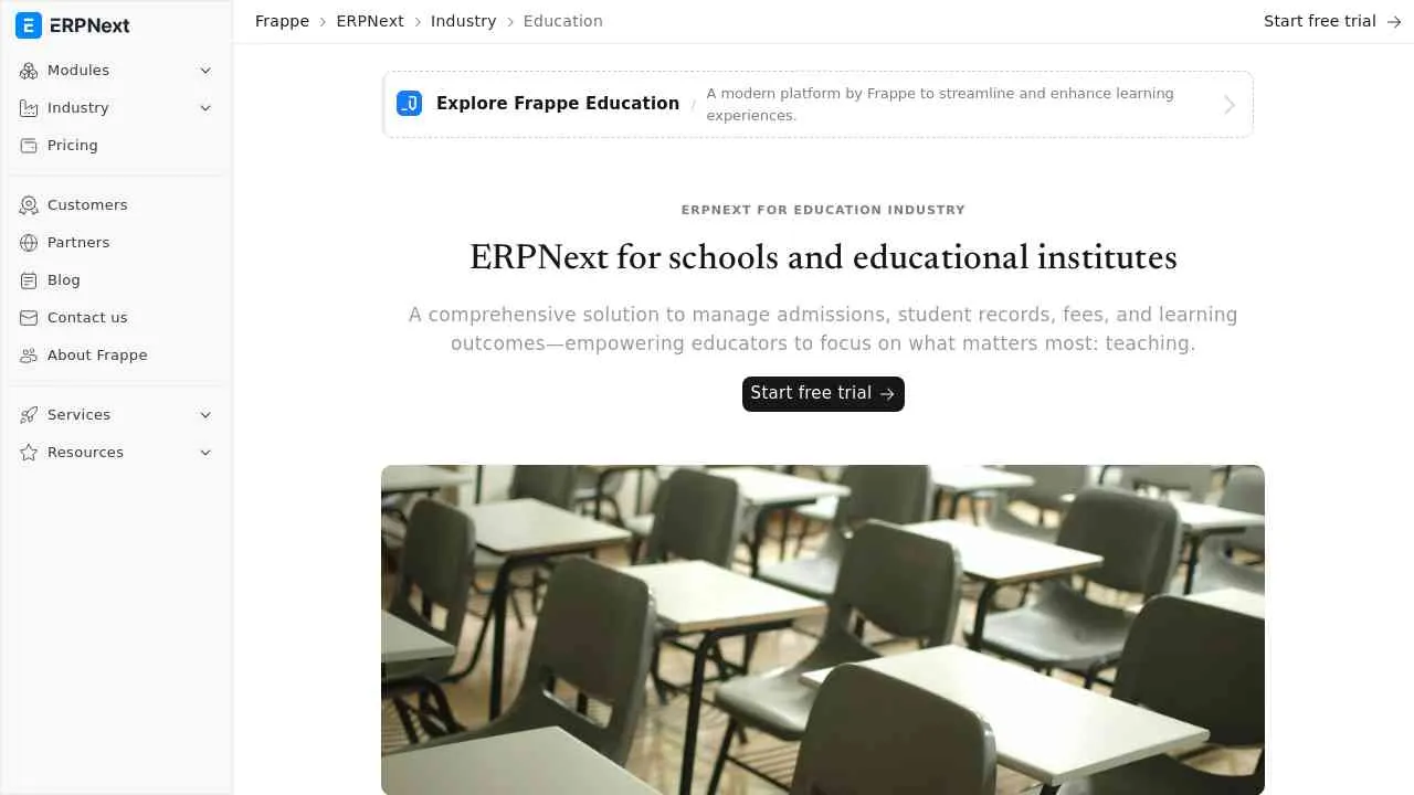 Open Source ERP Software for Educational Institutions | ERPNext