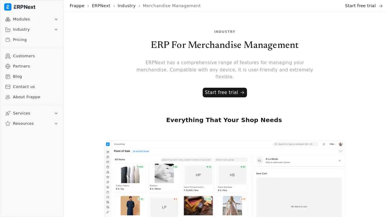 Open Source ERP Software for Merchandise Management