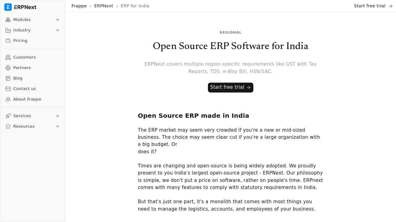 Open Source ERP Software for India | ERPNext