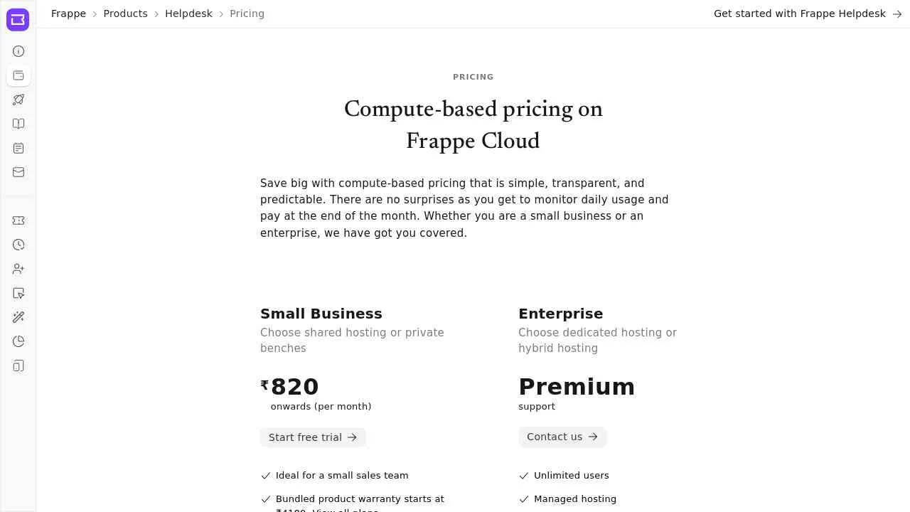 Pricing - Frappe Helpdesk