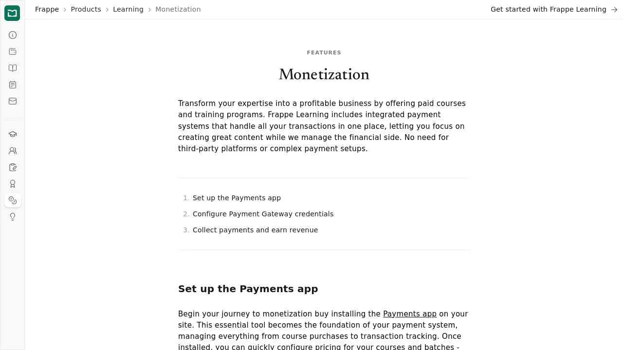 Monetization - Frappe Learning