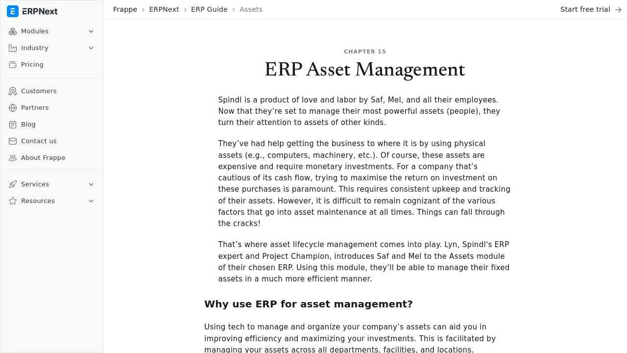 ERP Guide | Asset Management | ERPNext