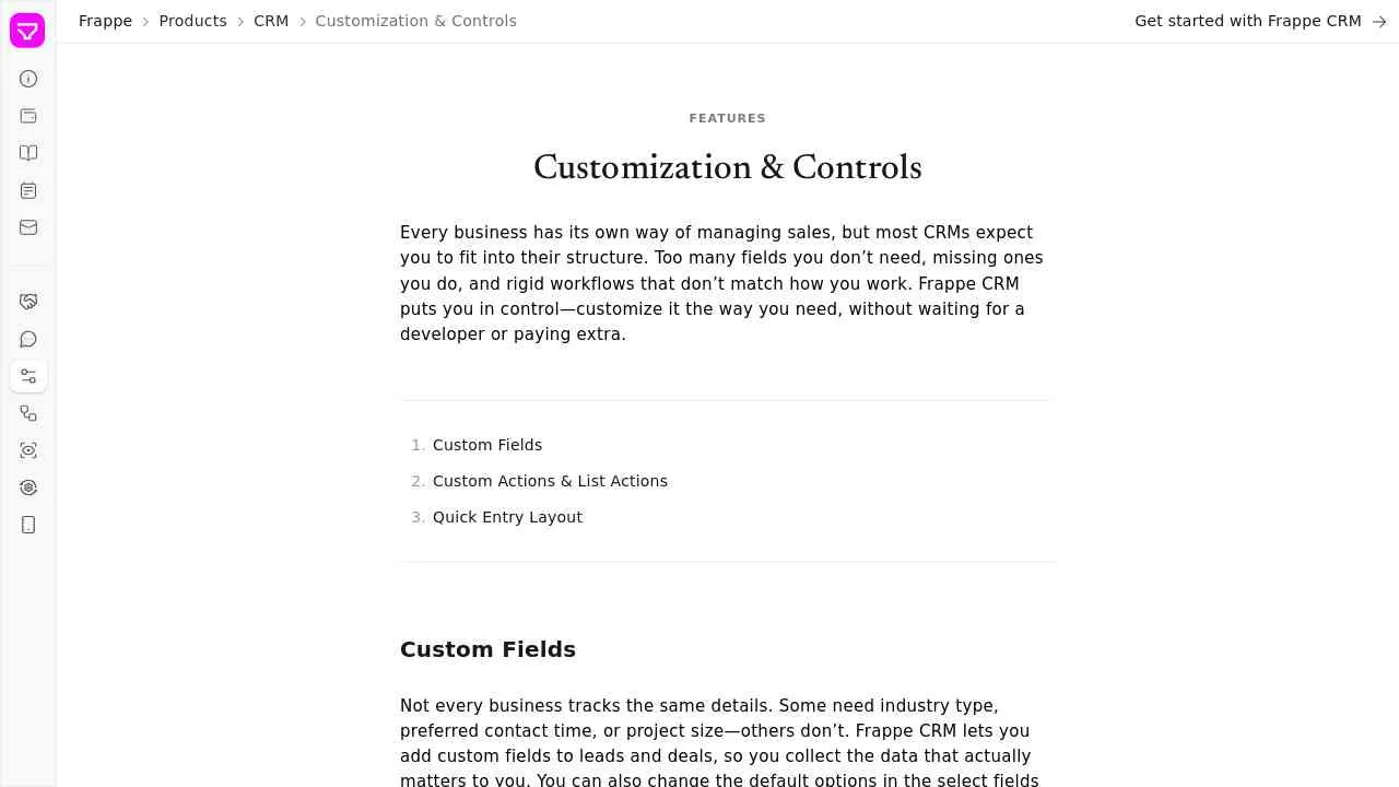 Customization & Controls - Frappe CRM