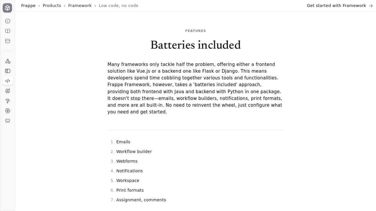 Low code, no code - Frappe Framework
