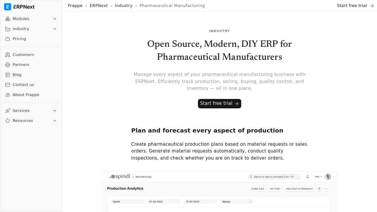 Open Source ERP Software for Pharmaceutical Manufacturing