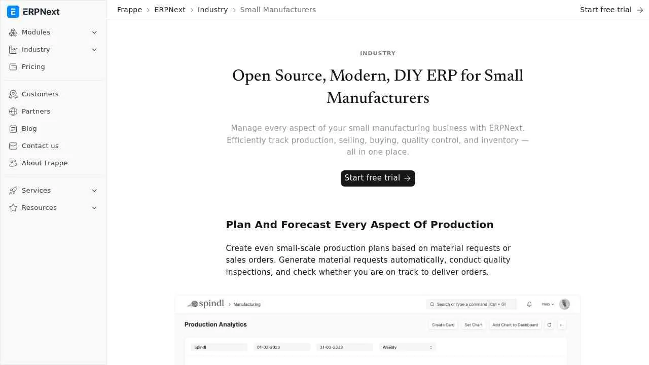 Open Source ERP Software for Small Manufacturers